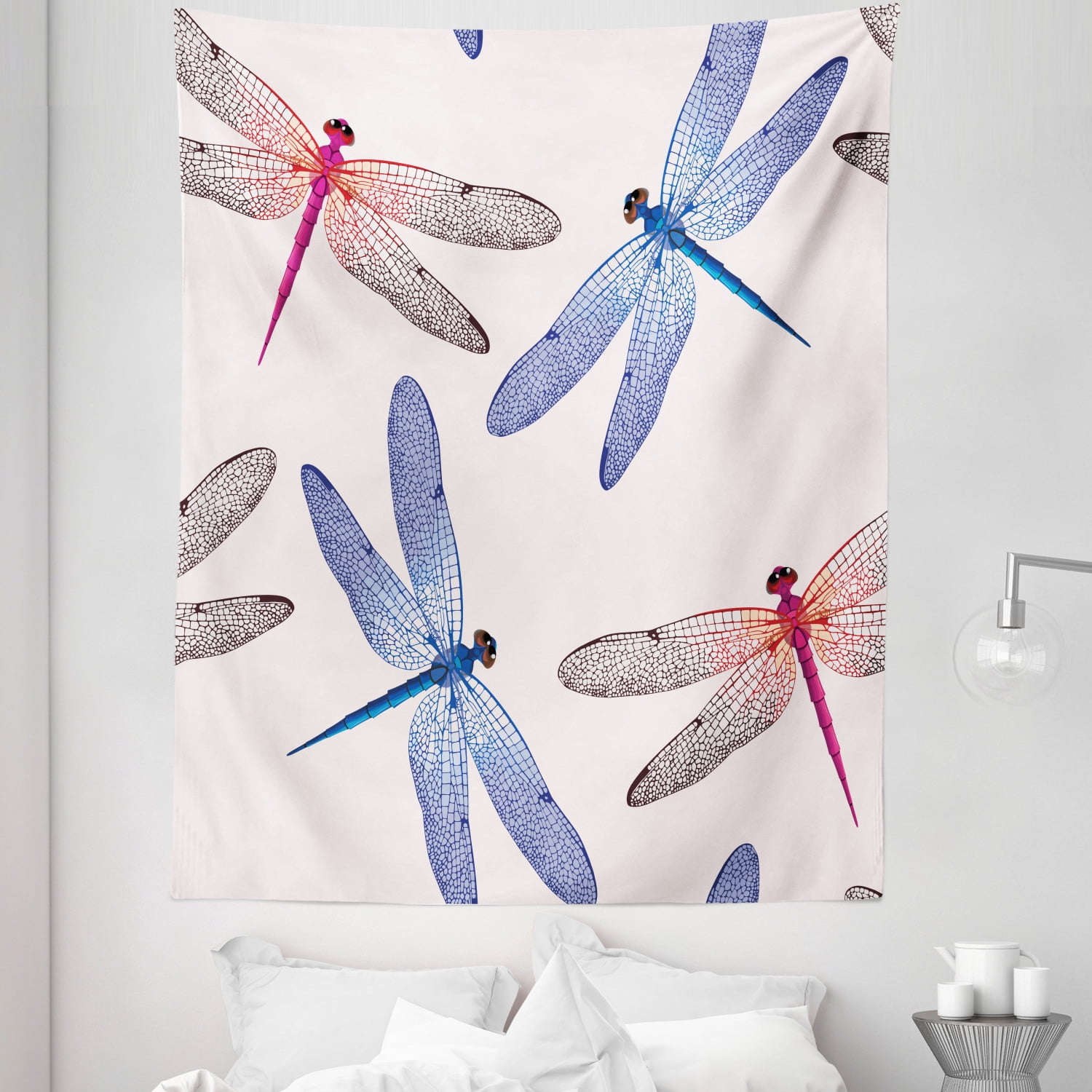 Animal Art Tapestry, Dragonfly Forms High Detailed Ornate Irregular ...