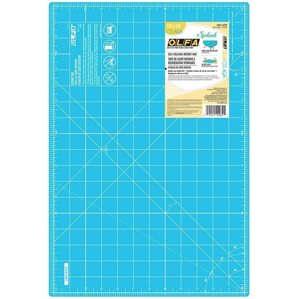 OLFA Splash Gridded Cutting Mat 12"X18"-Aqua - Walmart.com