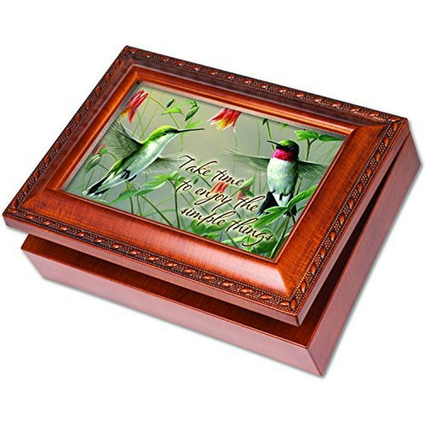 Cottage Garden - Hummingbirds Cottage Garden Wood Grain Finish Jewelry ...