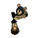 Colaxi Bear Outdoor Statue Bear Solar Light with Solar Lantern ...
