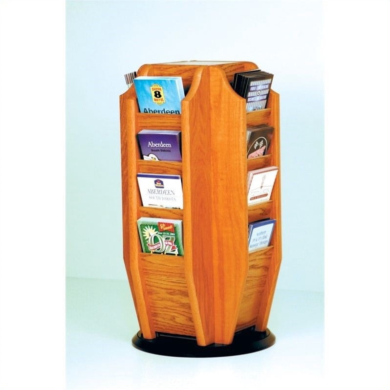 Pemberly Row Countertop 16 Brochure Rotating Display in Medium Oak ...