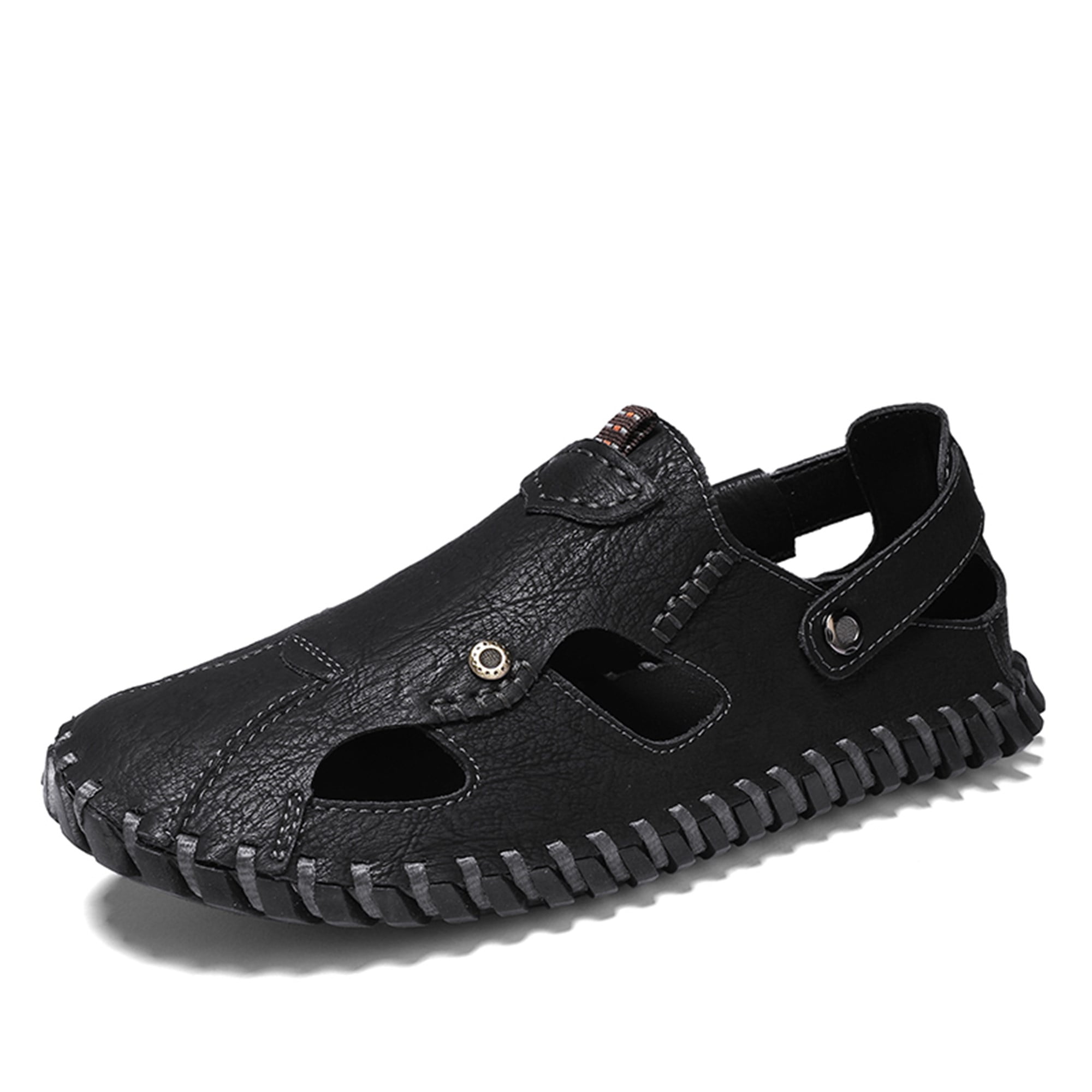 Hicooer GOOHIK Mens Closed Toe Sandals, Sport Sandals Casual Leather ...