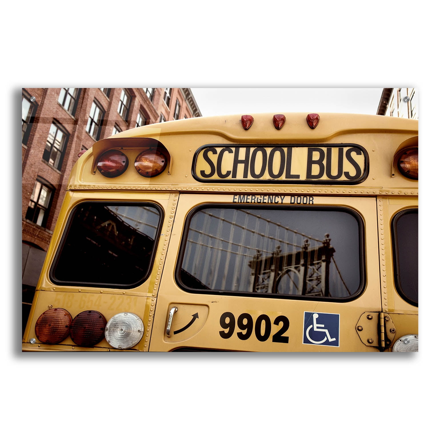 Epic Art 'NYC School Bus' by Nina Papiorek, Acrylic Glass Wall Art, 36 ...