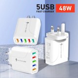 2 Pack of 5 Port Wall Charger Charge 5 Devices at Once! - Walmart.com