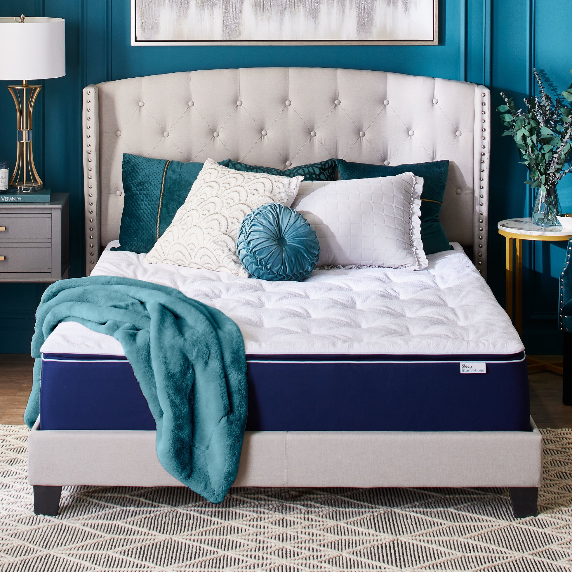Sleep Innovations Skyler Gel Memory Foam Mattress, King, 12-inch, Plush ...
