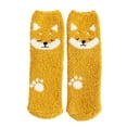 Women Cartoon Animal Winter Fuzzy Slipper Socks Cute Panda Dog for Cat ...
