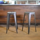 AmeriHome Loft Metal 30" Bar Stool, Gun Metal, Set of 2 - Walmart.com