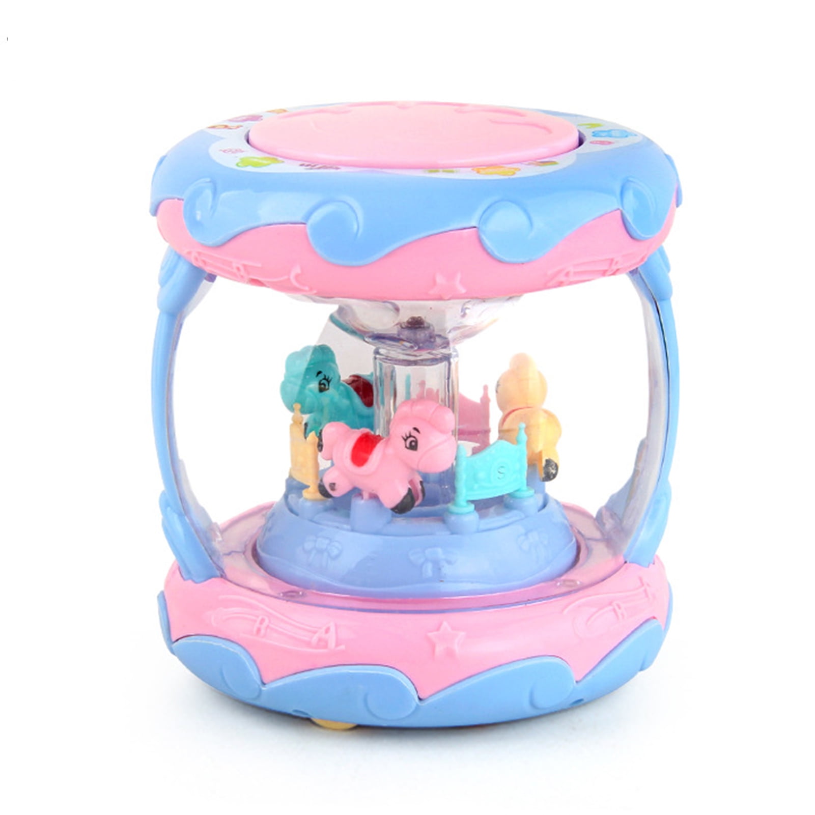 Wawan Baby Hand Drum Merry-go-round Toys, 3D Projection Light, Music ...