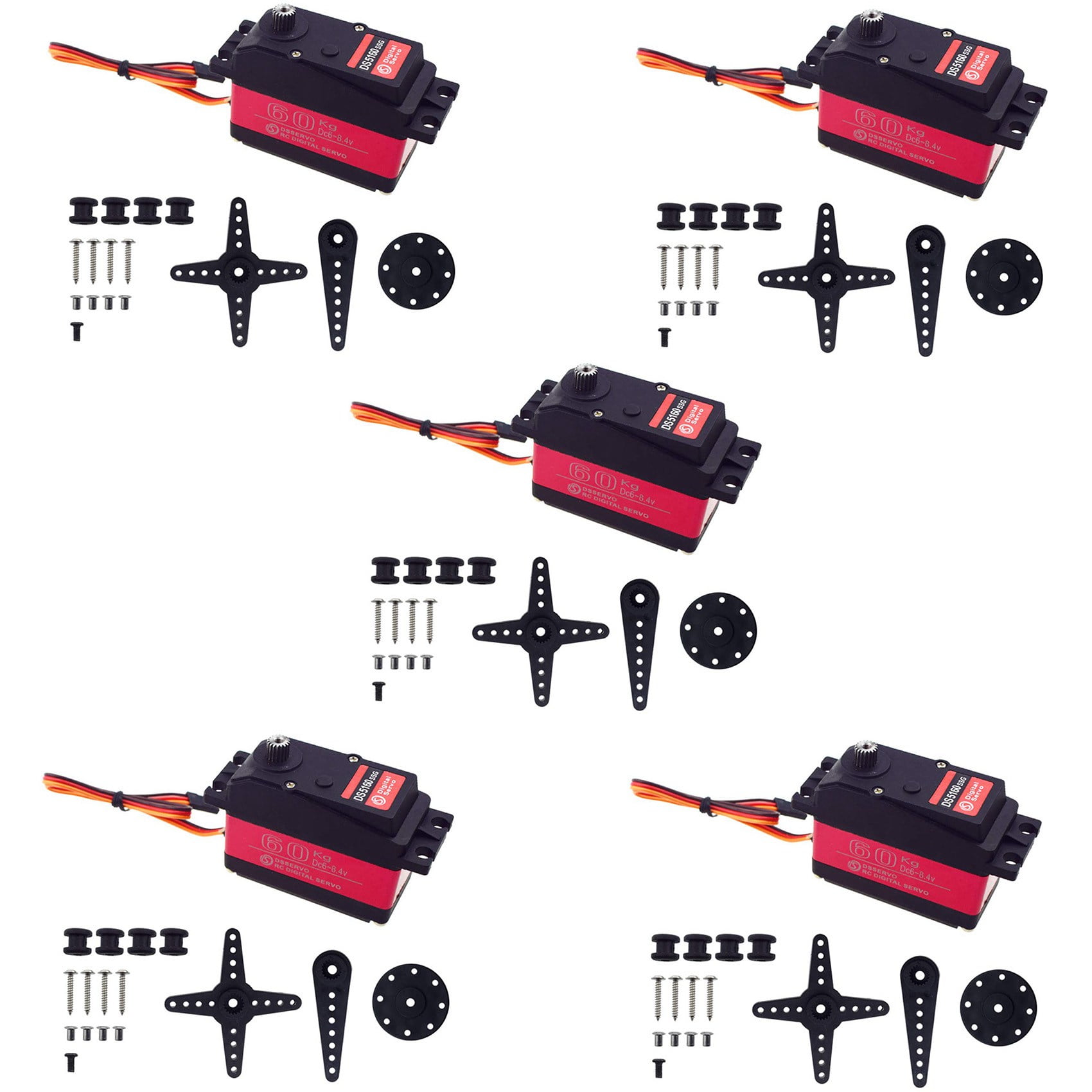 5 Pieza DS5160 60Kg 8.4V Servo Digital A Prueba de Agua de Alto Voltaje ...