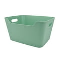 Mainstays Large Multi-Purpose Durable Storage Bin with Handles, Green ...