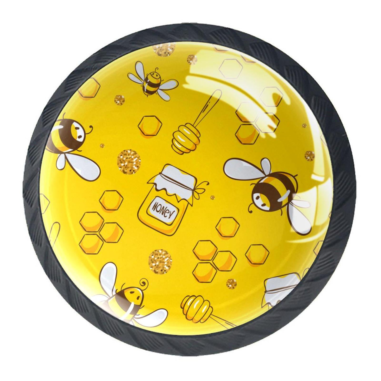 4 Pcs Bee Yellow Knobs for Kitchen Cabinet Cupboard Dresser Bookcase ...