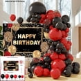 88pcs Balloon Arch Kit with 40x60" Happy Birthday Banner - Red Black ...