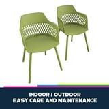 Queer Eye Caden Resin Geo Dining Chair, Indoor/Outdoor, 2-Pack, Kiwi ...