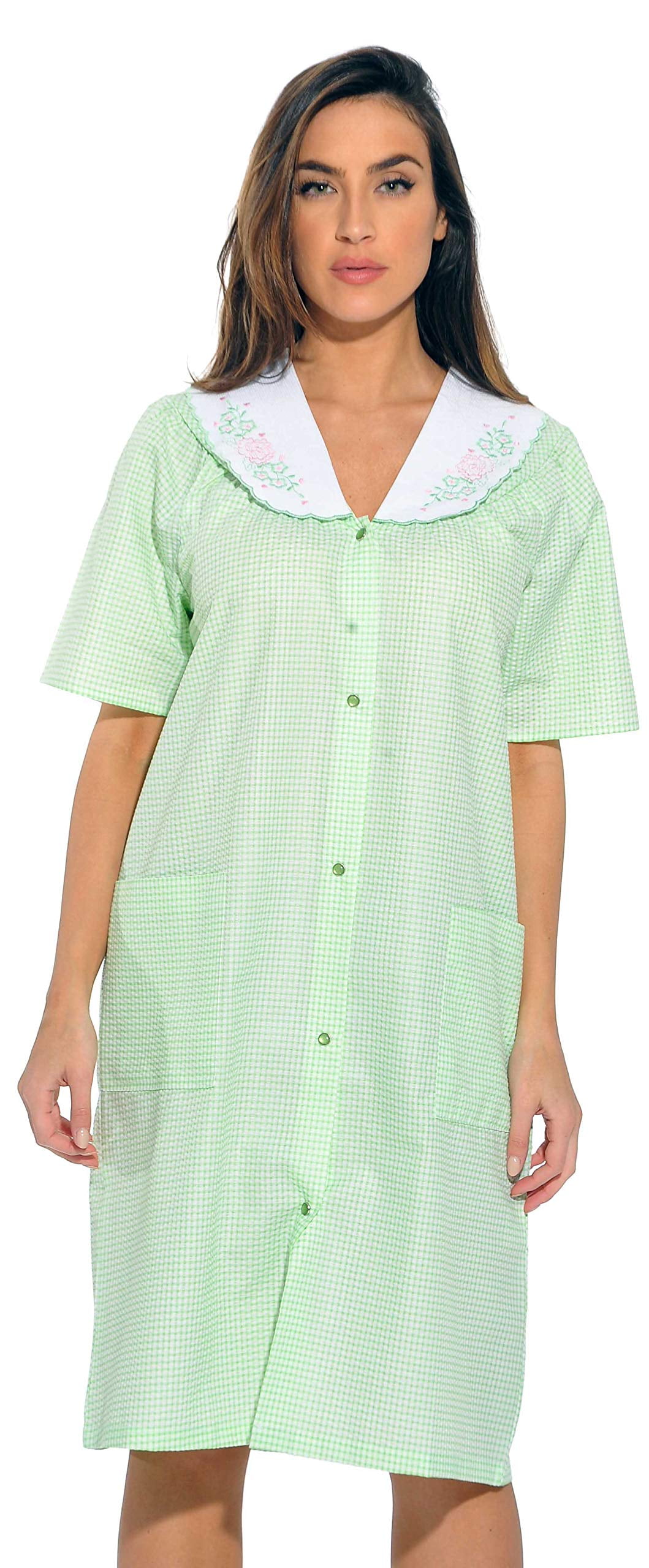 Dreamcrest Women Short Sleeve Housecoat - Comfortable Loungewear for ...