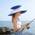 Bowayaoa Double Layer Head Mounted Umbrella Hat, Hands-Free Foldable ...