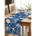 Burlap Table Runner 90 Inches Long, Ocean Starfish Seashell Waves Coral ...