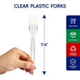 [300 Count] Clear Plastic Forks,Heavy Duty Disposable Forks Plastic ...