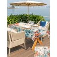 52x70 Tablecloth Rectangle, Vintage Coastal Outdoor Tablecloth with ...