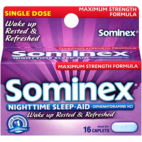 Sominex Nighttime Sleep-Aid Tablets, Maximum Strength Formula, Single ...