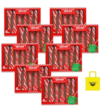 Candy Cane Spoon Bundle - 6 Peppermint Flavored Edible Peppermint ...