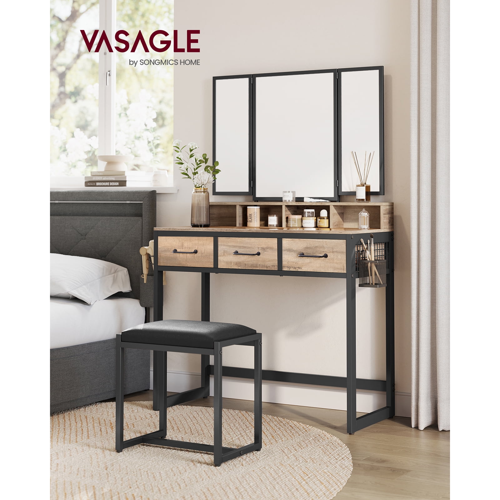 Click here for Vasagle Vanity Set With Mirror And Stool  Makeup V... prices
