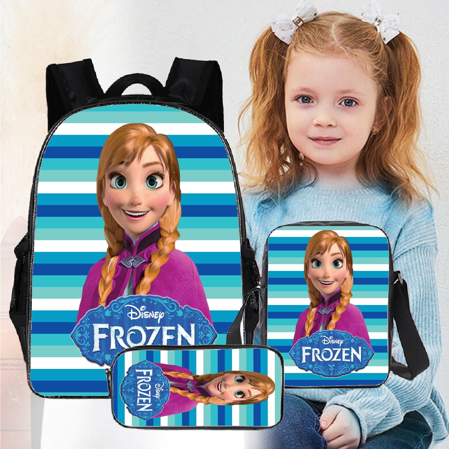 Set of 3 Princes Anna Elas Frozen Backpacks For Boys,Backpack For ...