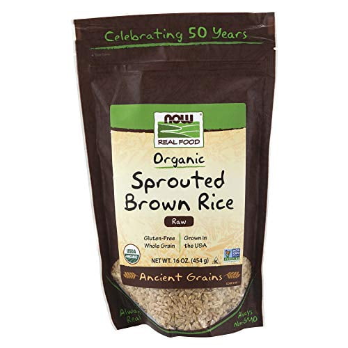 NOW Foods, Organic Sprouted Brown Rice, Raw, Gluten-Free and Whole ...