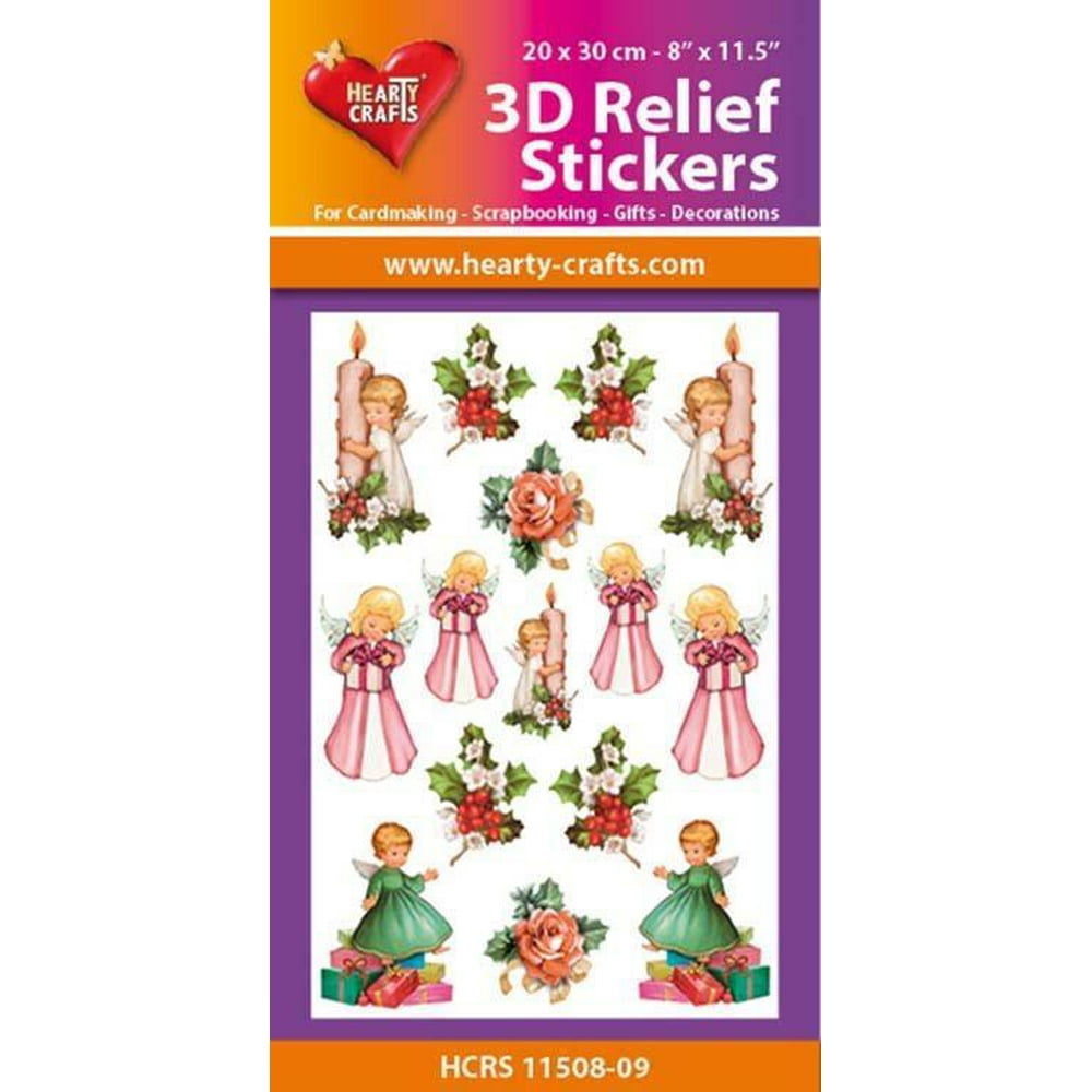 Hearty Crafts 3D Relief Stickers A4 - Little Angels - Walmart.com ...