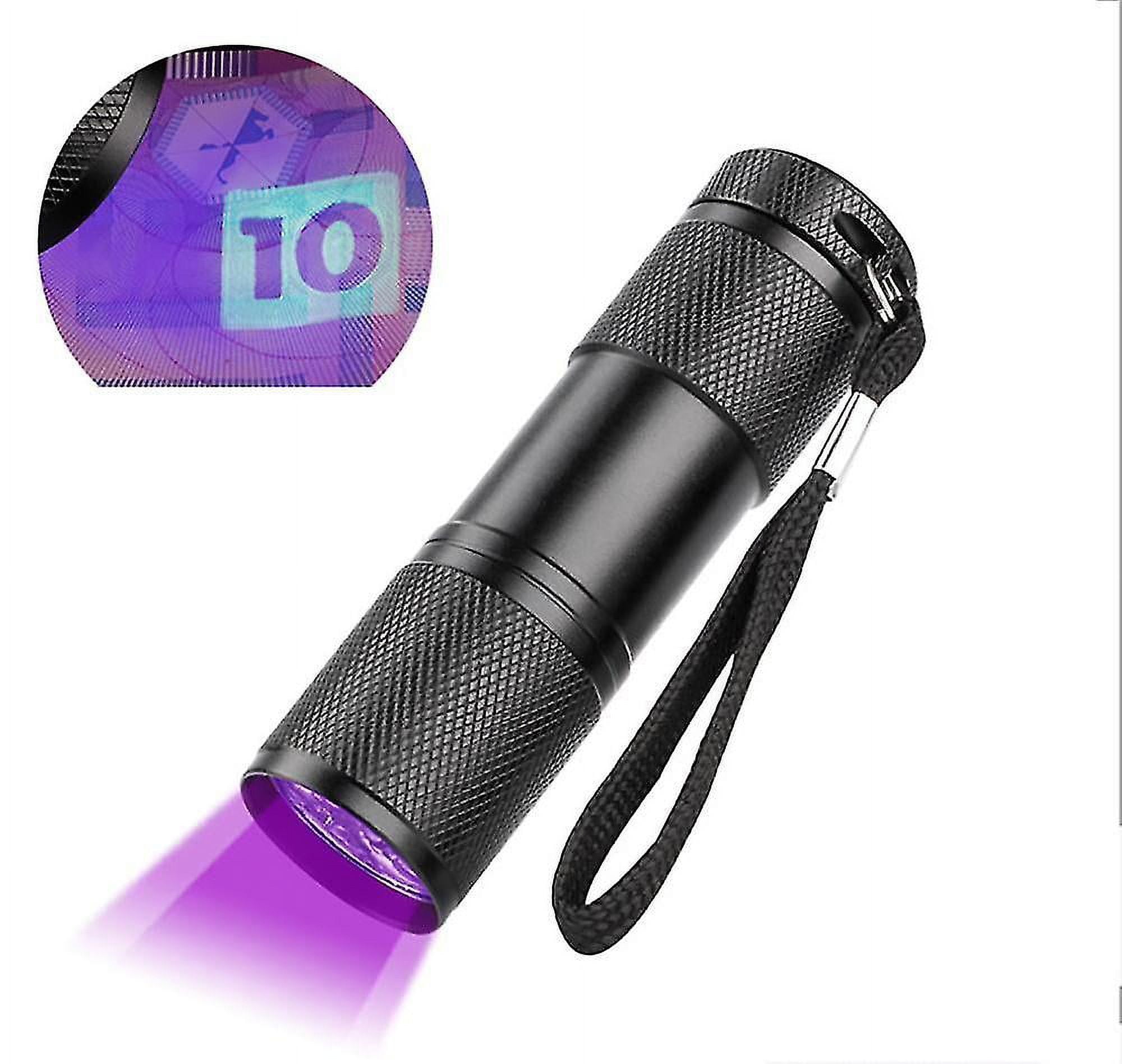 Linterna LED ultravioleta, luz negra, detector ultravioleta de 395 nm ...