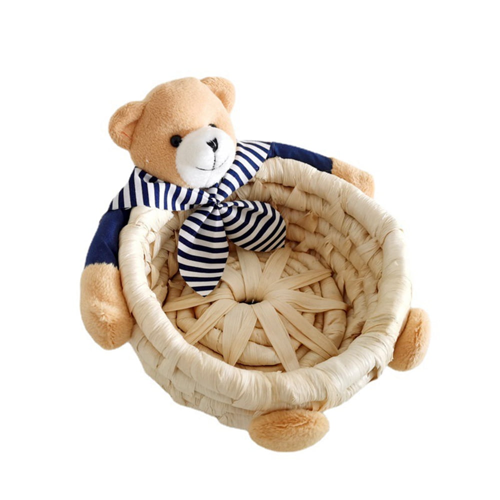 Handwoven Storage Basket Pantry Basket Storage Organizer Bin Cute Bear ...