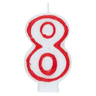Number 1 Birthday Candle, 2.75 in, Red and White, 1ct - Walmart.com