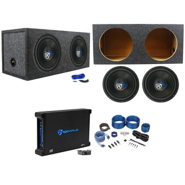 (2) MTX 3512-04S 12" 1200w Shallow Subwoofers+Sealed Slim Box+Amplifier ...