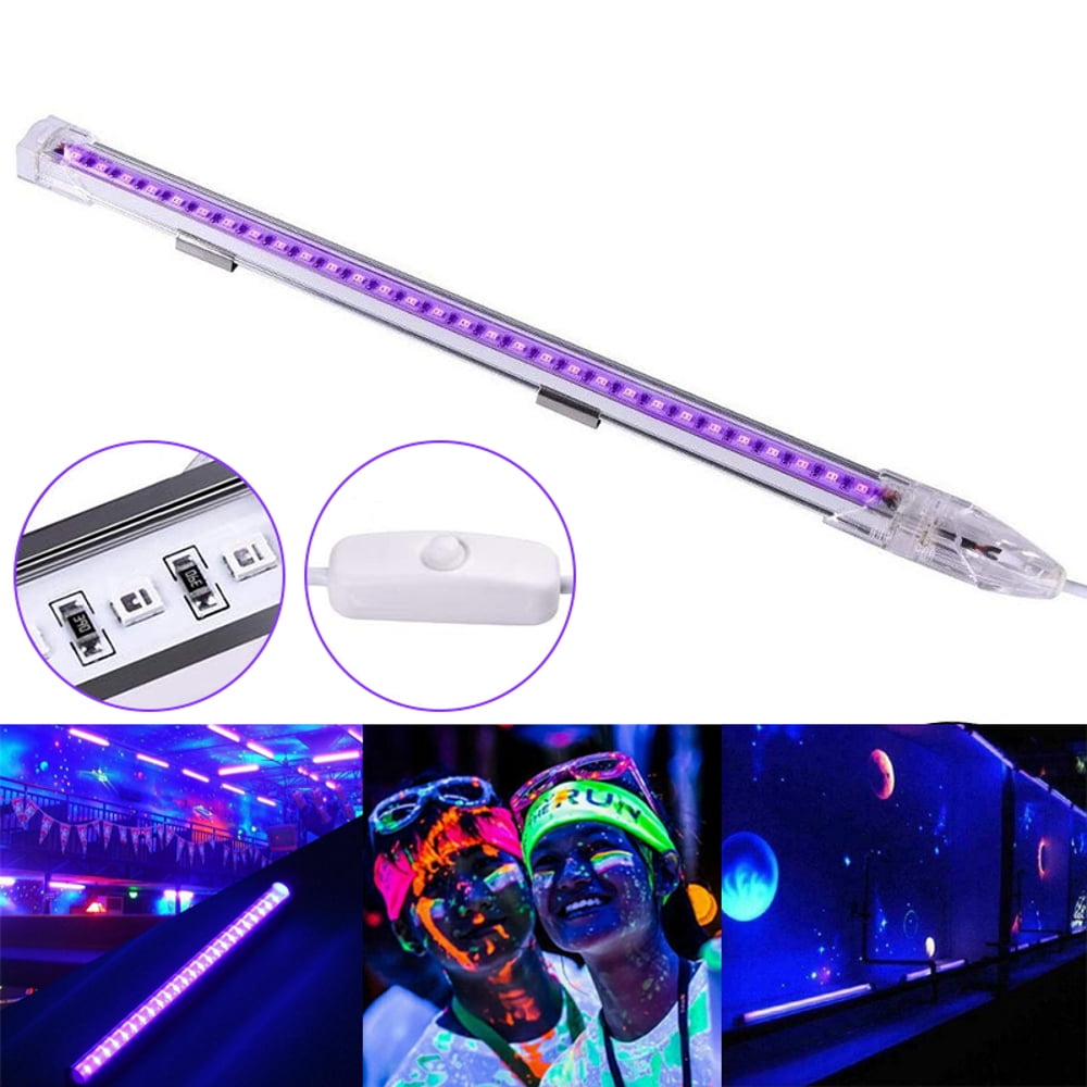 UV LED Black Light Fixtures, 11.8'' 9W Portable 30LED Blacklight Lamp ...