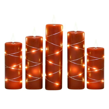 yievot Electronic Flameless Candle, External String Lamp, 5 LED Candles ...