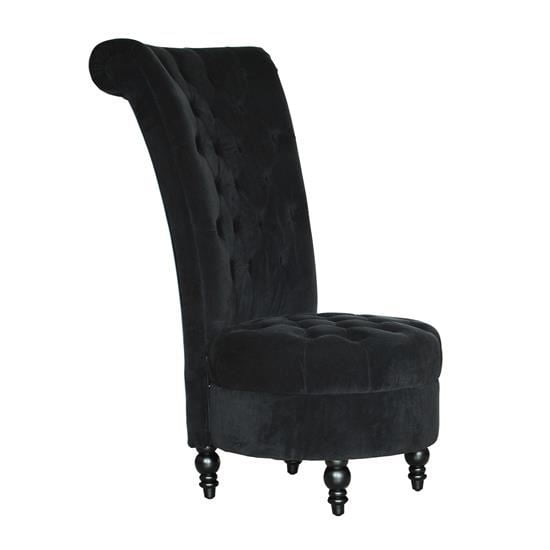 Online Gym Shop CB16330 Tufted High Back Velvet Accent Chair, Black ...