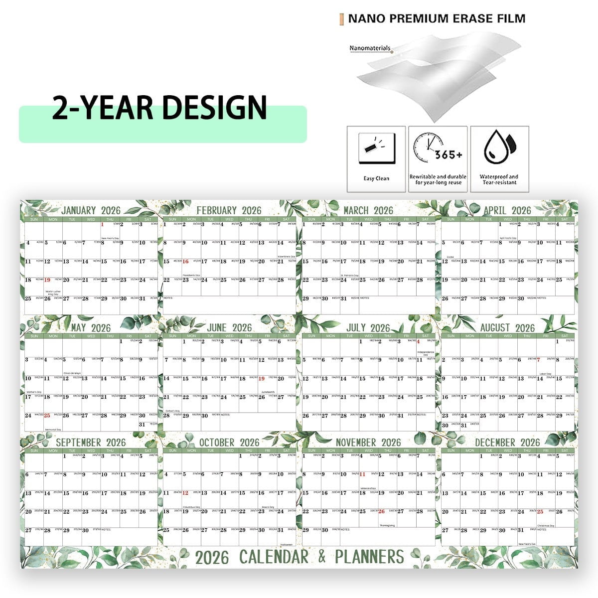 2025 Calendar, Wall Calendar 2025-2026 (31.4"x41.8") with Lines ...