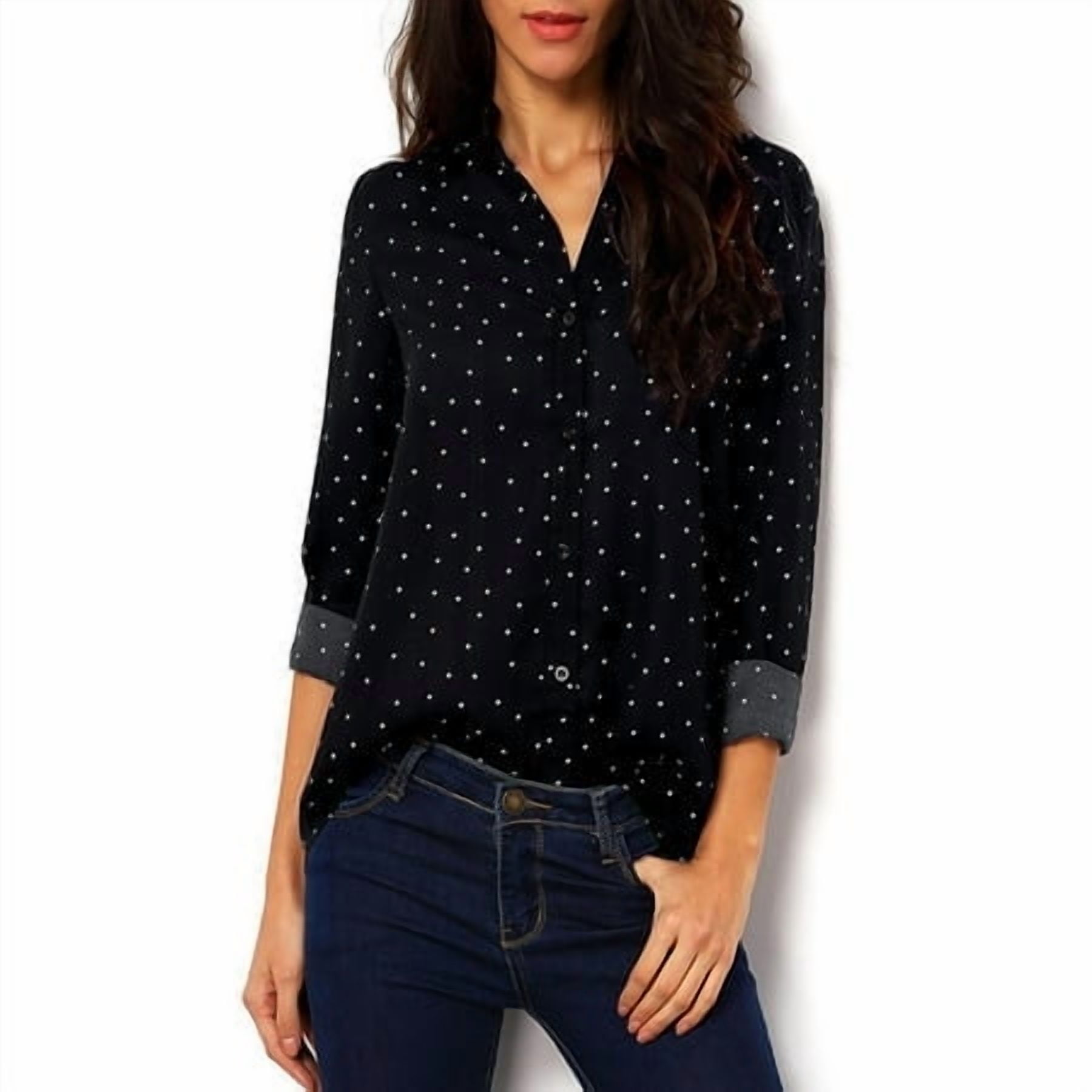 Click here for Shengyu Women Polka Dot Shirt Casual Top Long Slee... prices