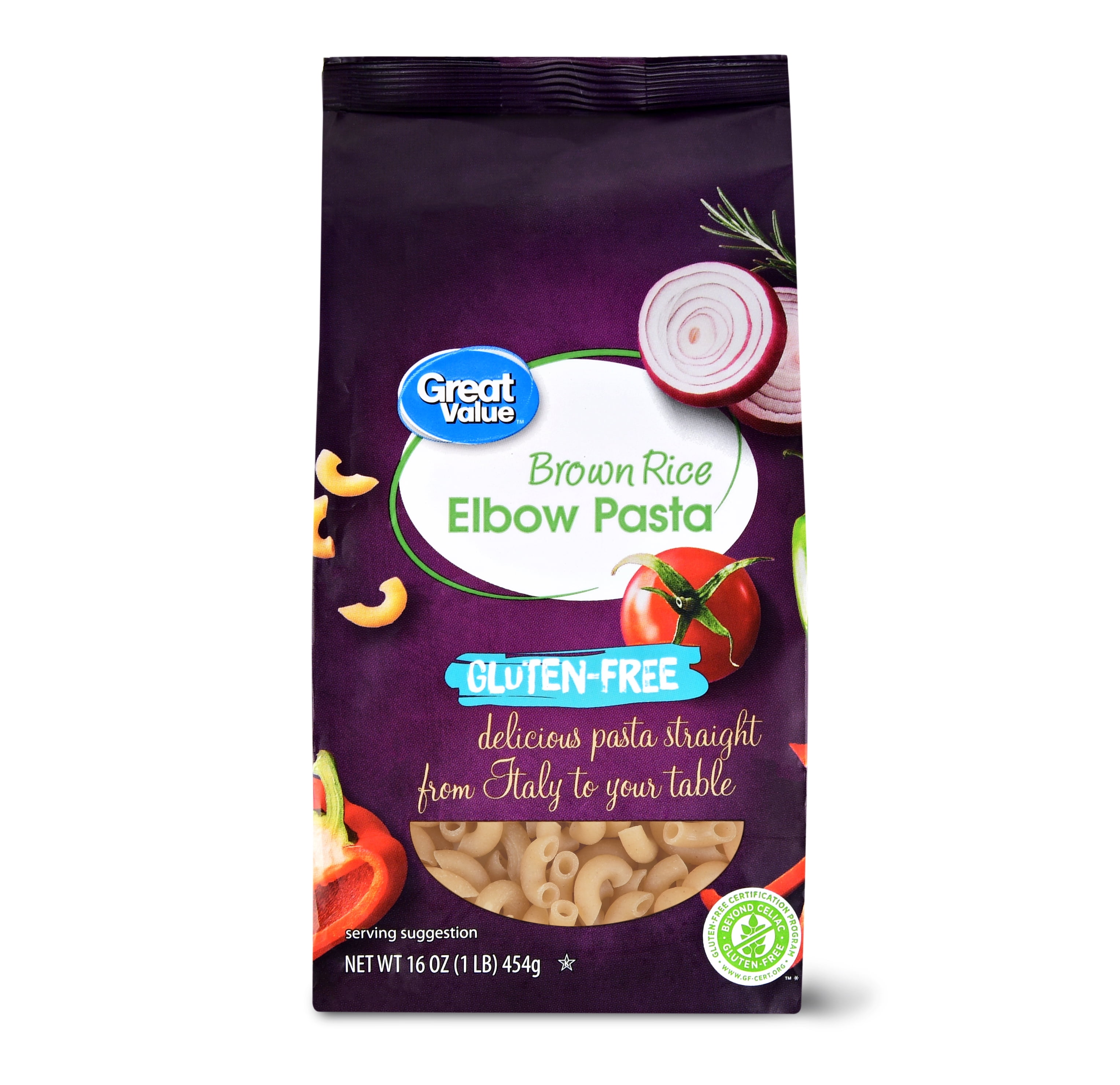 Great Value Gluten Free Brown Rice Elbow Pasta, 16 oz Bag – Walmart ...