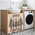 Brown Christmas Cabinet Curtains 35"W x 35"L,Dustproof Sink Skirt ...