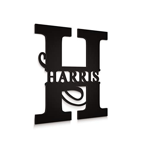 JASS GRAPHIX Harris 12" Black Aluminum Composite Monogrammed Sign Door ...