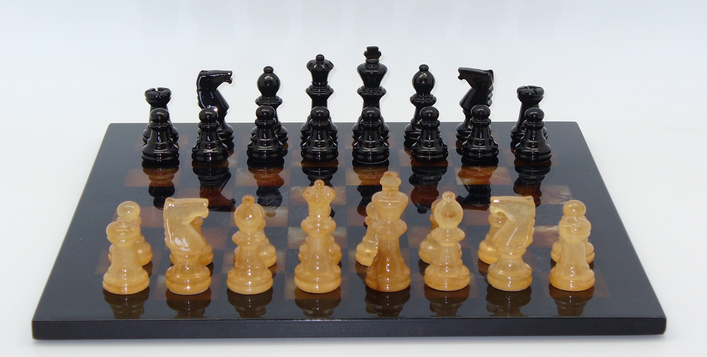 Black & Brown Alabaster Chess Set - Walmart.com