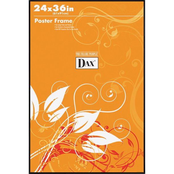 DAX Coloredge Poster Frame, Clear Plastic Window, 24 x 36, Black ...