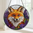 Fox Stained Glass Window Panel, Vibrant Wildlife and Floral Inspired ...