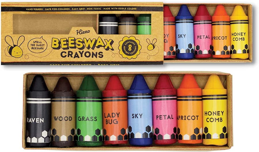 Hieno Supplies 100% Pure Beeswax Crayons - 8 Pcs - Handmade & Rounded ...