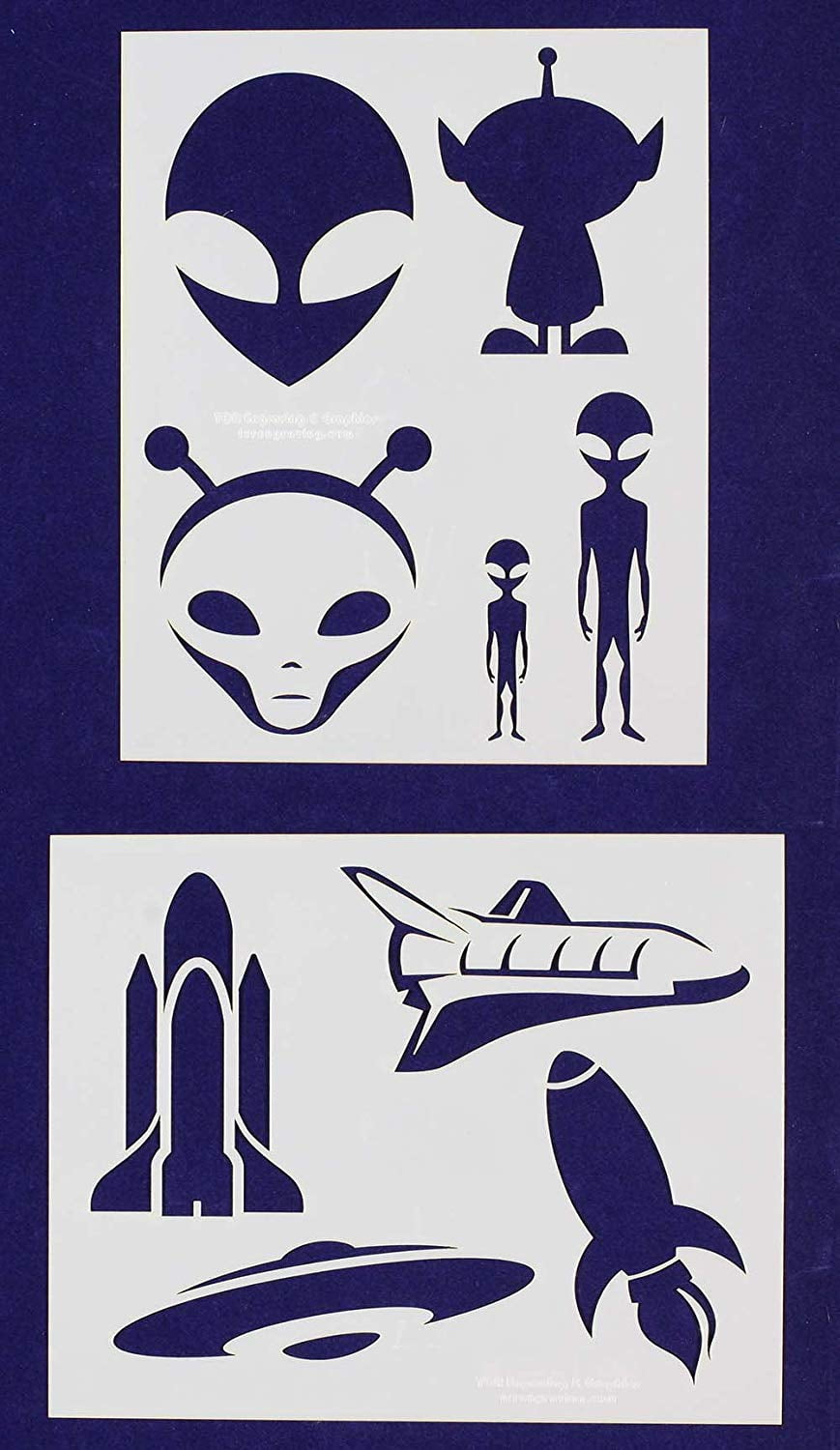 Alien/Spaceship Stencils -2 pc set-Mylar 14mil - Painting /Crafts ...