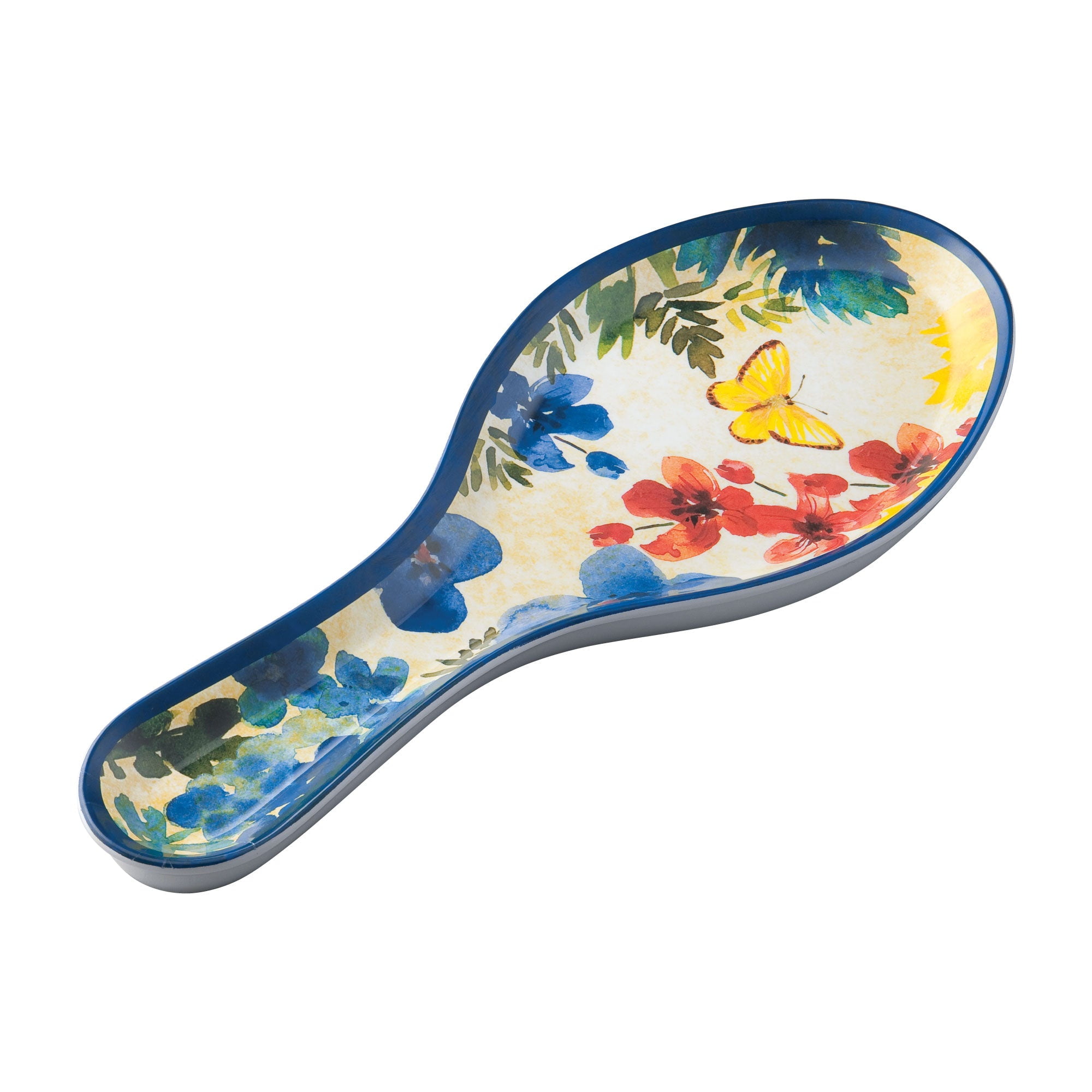 Gourmet Art Melamine Spoon Rest/Spoon Holder (Butterfly Floral ...