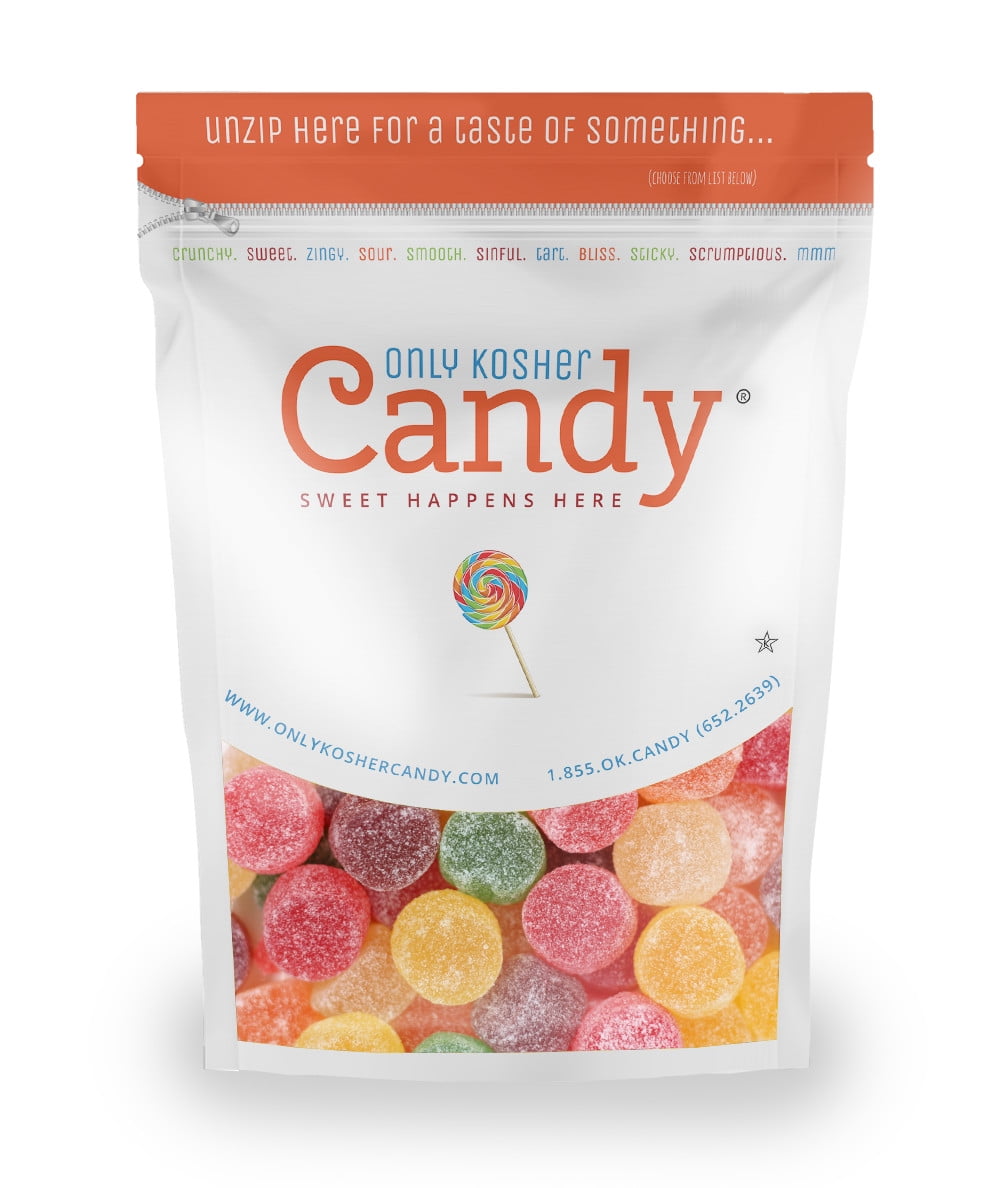 Only Kosher Candy Large Sugared Gummy Gum Drops for Kids and Adults ...