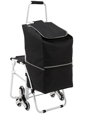 BENTISM Stair Climbing Cart 50L Foldable Shopping Cart w/ Waterproof ...