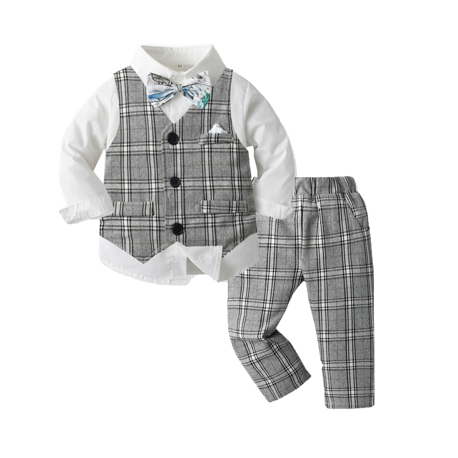 Click here for Huaiyyyy Toddler Boy Suit Collared Dress Shirt Wit... prices