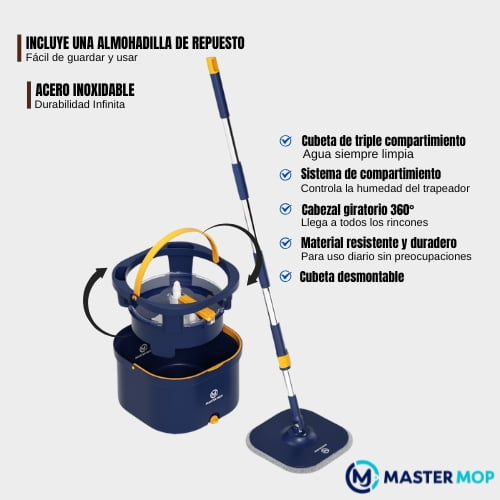 Trapeador Grande Coolmop Separa Agua Limpia Y Sucia + Secado Rápido | Walmart en línea